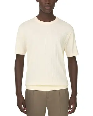 Boggi Milano Cotton Silk Crewneck T-shirt - Cream