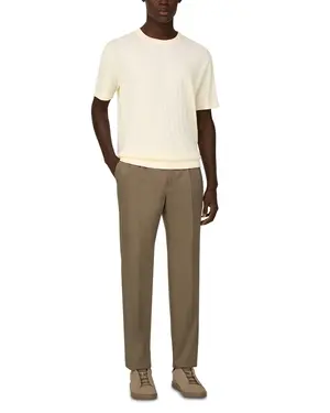 Boggi Milano Cotton Silk Crewneck T-shirt - Cream