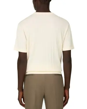 Boggi Milano Cotton Silk Crewneck T-shirt - Cream