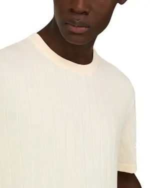 Boggi Milano Cotton Silk Crewneck T-shirt - Cream