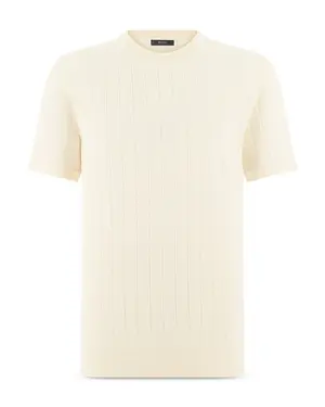 Boggi Milano Cotton Silk Crewneck T-shirt - Cream