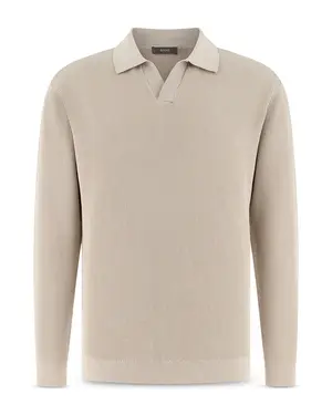 Boggi Milano Cotton Silk Polo Shirt - Sand