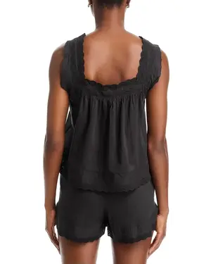 The Great. The Eyelet Tank - Black