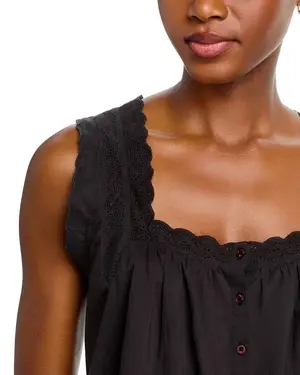 The Great. The Eyelet Tank - Black