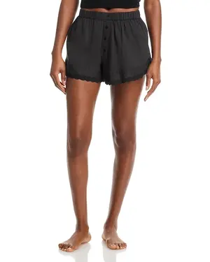 The Great. The Eyelet Tape Shorts Black