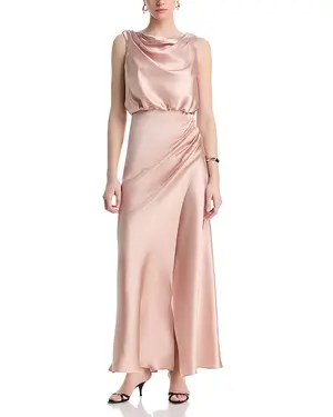 Aqua Draped Maxi Dress