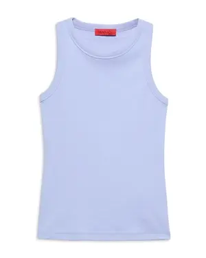 Max & Co. Ribbed Racerback Tank Top - Light Blue