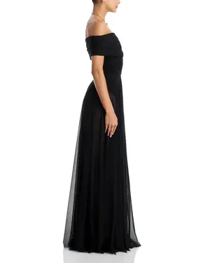 Norma Kamali Sleeveless Cowl Neck Flared Gown - Black