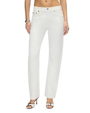 RE/DONE Mid Rise Blondie Straight Crop Jeans - Crema