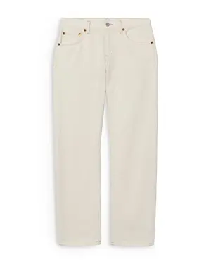 RE/DONE Mid Rise Blondie Straight Crop Jeans - Crema