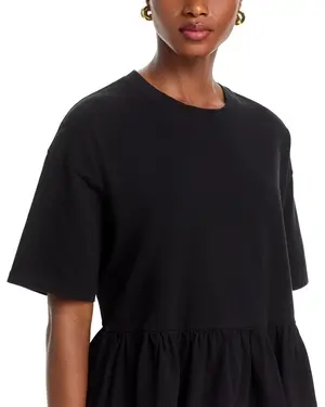 The Great. The Oversized Ruffle Tee - True Black