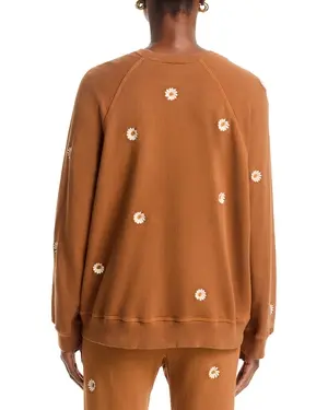 The Great. Flo Daisy Embroidered Sweatshirt