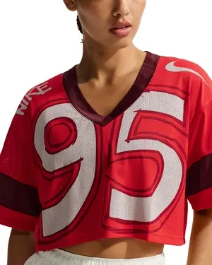 Nike Oversized Cropped Jersey Top - Unvred/cha