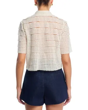 FRAME The Lattice Crochet Top