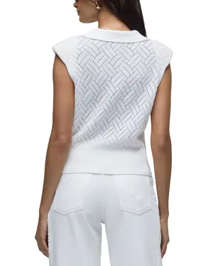 Hudson Jeans Knitted Sleeveless Collared Top