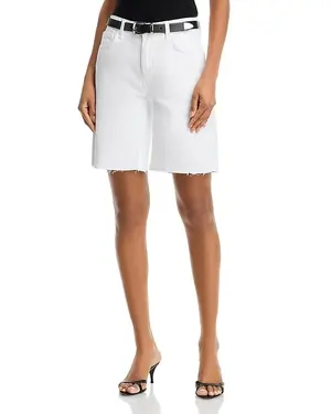 L'Agence River Mid-rise Bermuda Shorts - Blanc