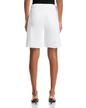 L'Agence River Mid-rise Bermuda Shorts - Blanc