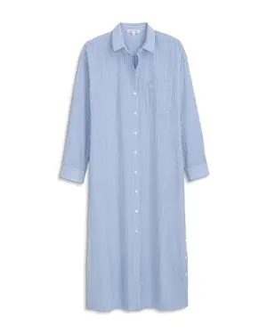 ALEX MILL Kerry Seersucker Shirt Dress - Blue/white