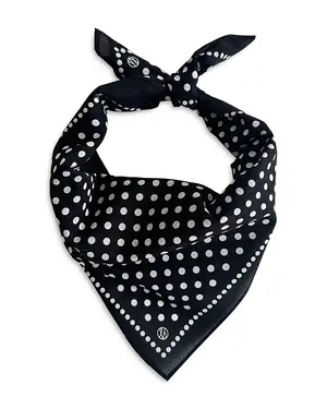 LESCARF Polka Dot Cotton Bandana - Black