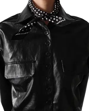 LESCARF Polka Dot Cotton Bandana - Black