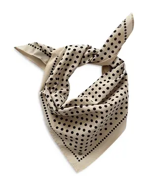 LESCARF Polka Dot Cotton Bandana - Sand
