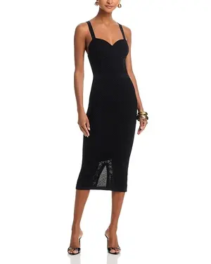 L'Agence Michelle Bra Cup Pointelle Dress - Black