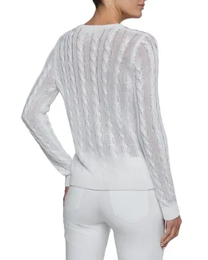 L'Agence Preston Cable V-neck Pullover Sweater