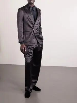 TOM FORD Double-breasted Polka-dot Satin-jacquard Tuxedo Jacket
