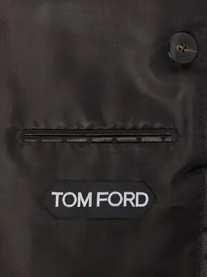 TOM FORD Double-breasted Polka-dot Satin-jacquard Tuxedo Jacket