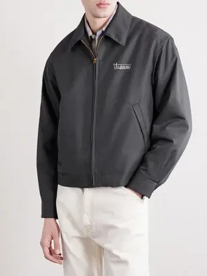 Visvim Kluane Logo-embroidered Blouson Jacket - Gray