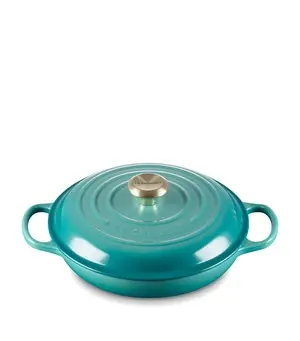 LE CREUSET Cast Iron Shallow Casserole Dish - Blue