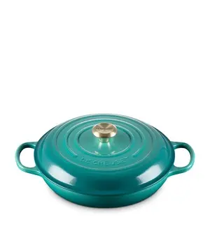 LE CREUSET Cast Iron Shallow Casserole Dish - Blue