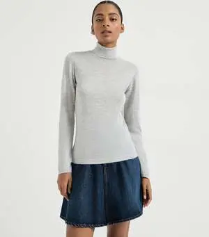 Brunello Cucinelli Cashmere-silk Rollneck Sweater - Grey