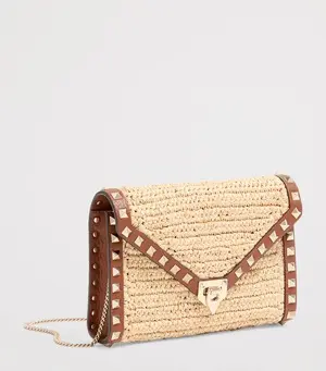 Valentino Garavani Mini Straw Rockstud Cross-body Bag