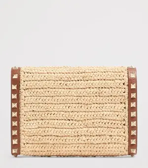 Valentino Garavani Mini Straw Rockstud Cross-body Bag