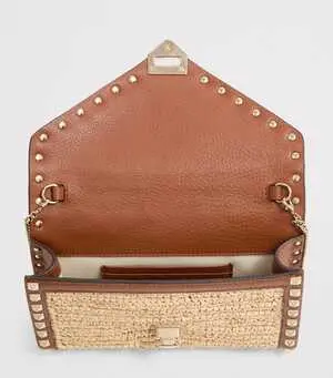 Valentino Garavani Mini Straw Rockstud Cross-body Bag