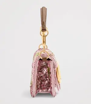 Valentino Garavani Small Embellished Locò Shoulder Bag - Pink