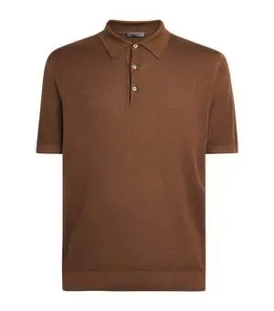Corneliani Cashmere-silk Polo Shirt - Brown