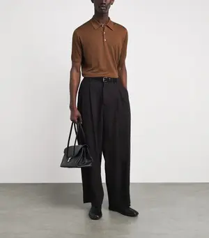 Corneliani Cashmere-silk Polo Shirt - Brown