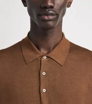 Corneliani Cashmere-silk Polo Shirt - Brown