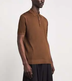 Corneliani Cashmere-silk Polo Shirt - Brown