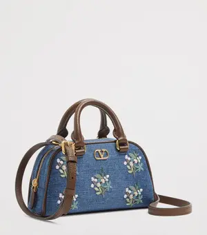Valentino Garavani Denim Vlogo Signature Top-handle Bag
