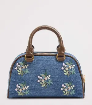 Valentino Garavani Denim Vlogo Signature Top-handle Bag