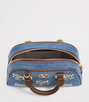 Valentino Garavani Denim Vlogo Signature Top-handle Bag