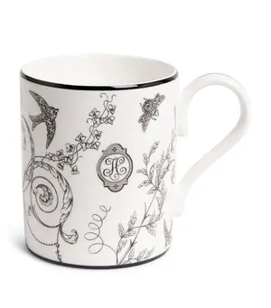 Harrods Bone China Archive Lace Mug - White
