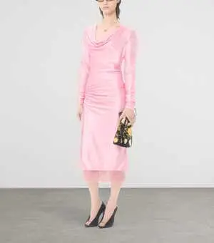 Valentino Garavani Silk Draped Midi Dress