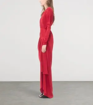 Valentino Garavani Silk Satin Draped Gown