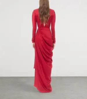 Valentino Garavani Silk Satin Draped Gown