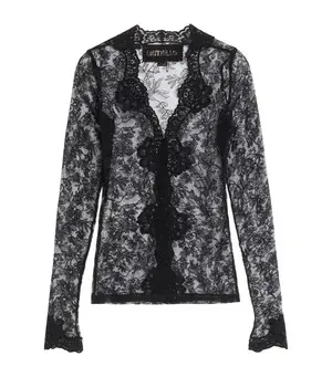 Valentino Garavani Lace V-neck Cardigan - Black
