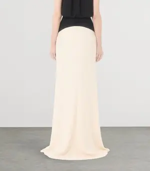 Valentino Garavani Silk Maxi Skirt With Gathered Waist - Ivory